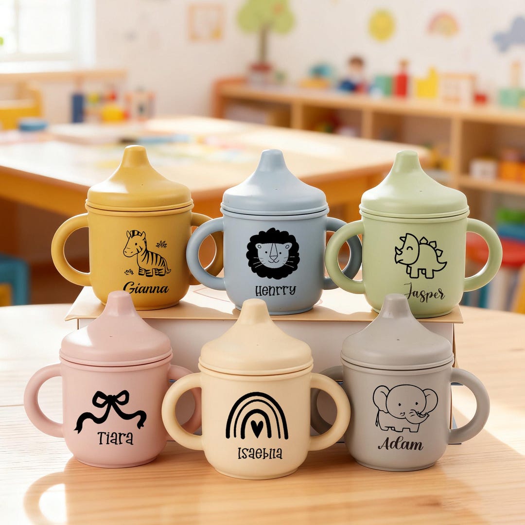 Custom Engraved Sippy Cup, Silicone Sippy Cup,engraved Name Sippy Cup ...
