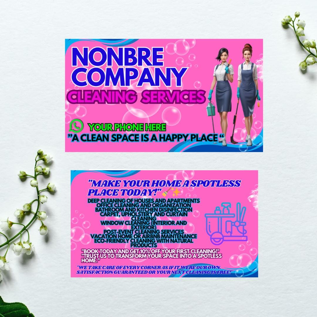 Editable Home Cleaning Business Card Template Modern and Professional ...