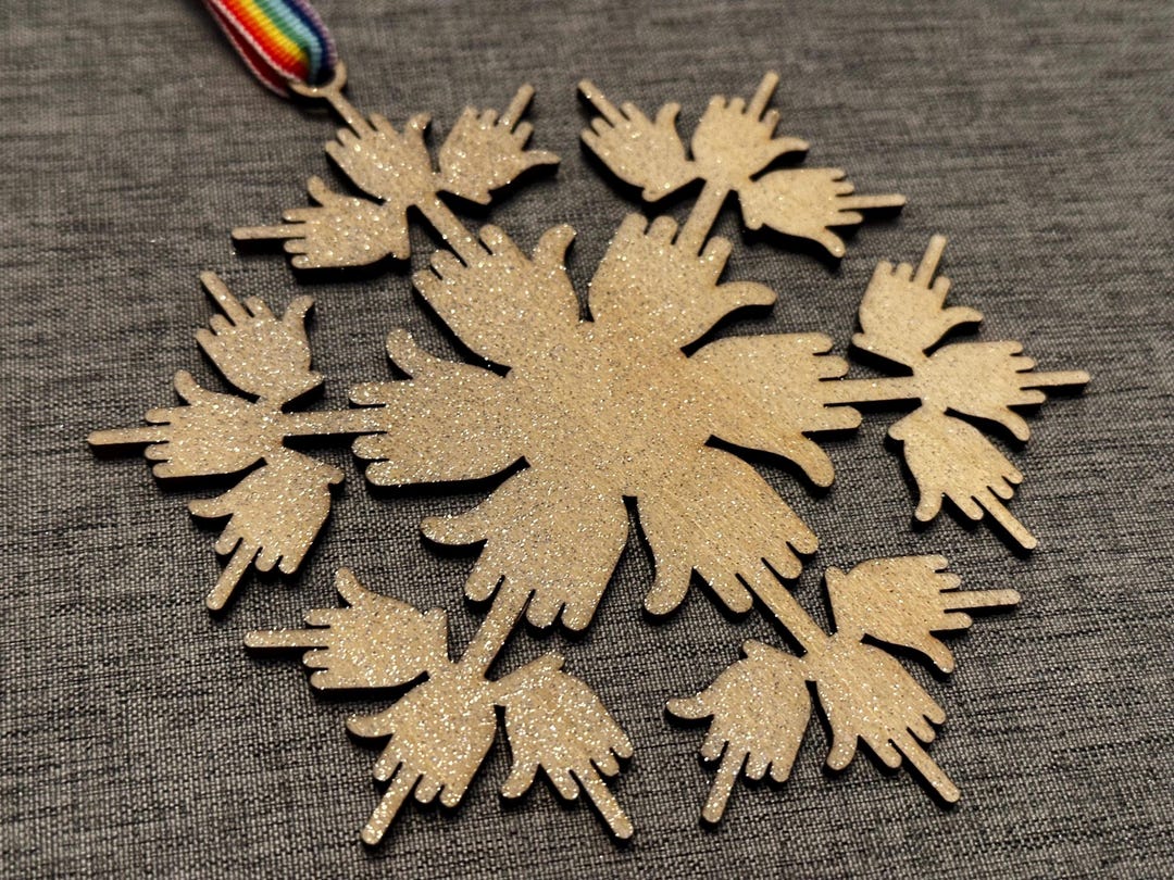 Middle Finger Snowflake Wooden Laser Cut Christmas Ornament - Etsy