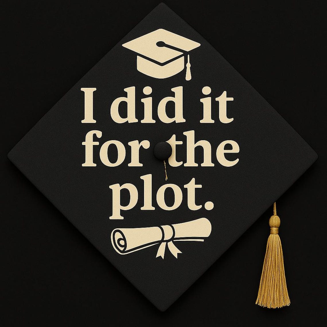 I Did It for the Plot Graduation Cap Design PNG, Funny Grad Cap Topper ...