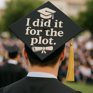 I Did It for the Plot Graduation Cap Design PNG, Funny Grad Cap Topper ...