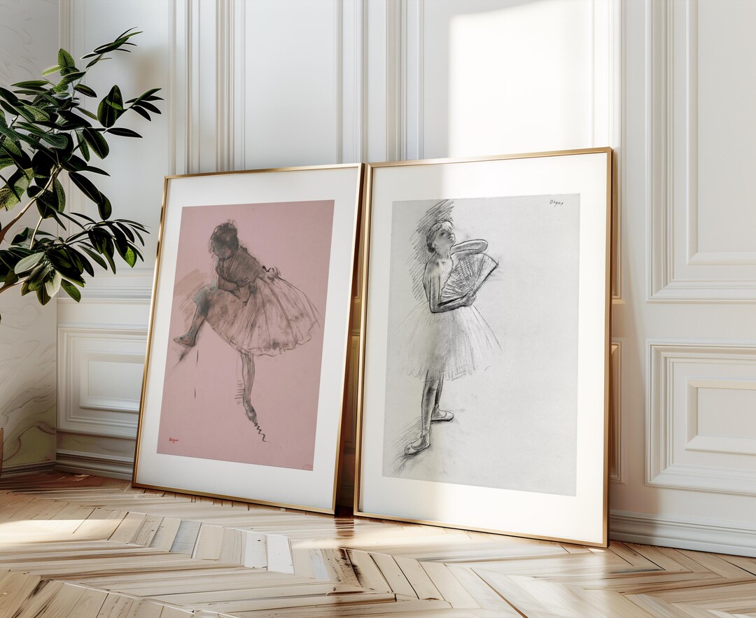 Digital Download – Set of 2 Ballerina Sketch Prints, Degas-inspired ...