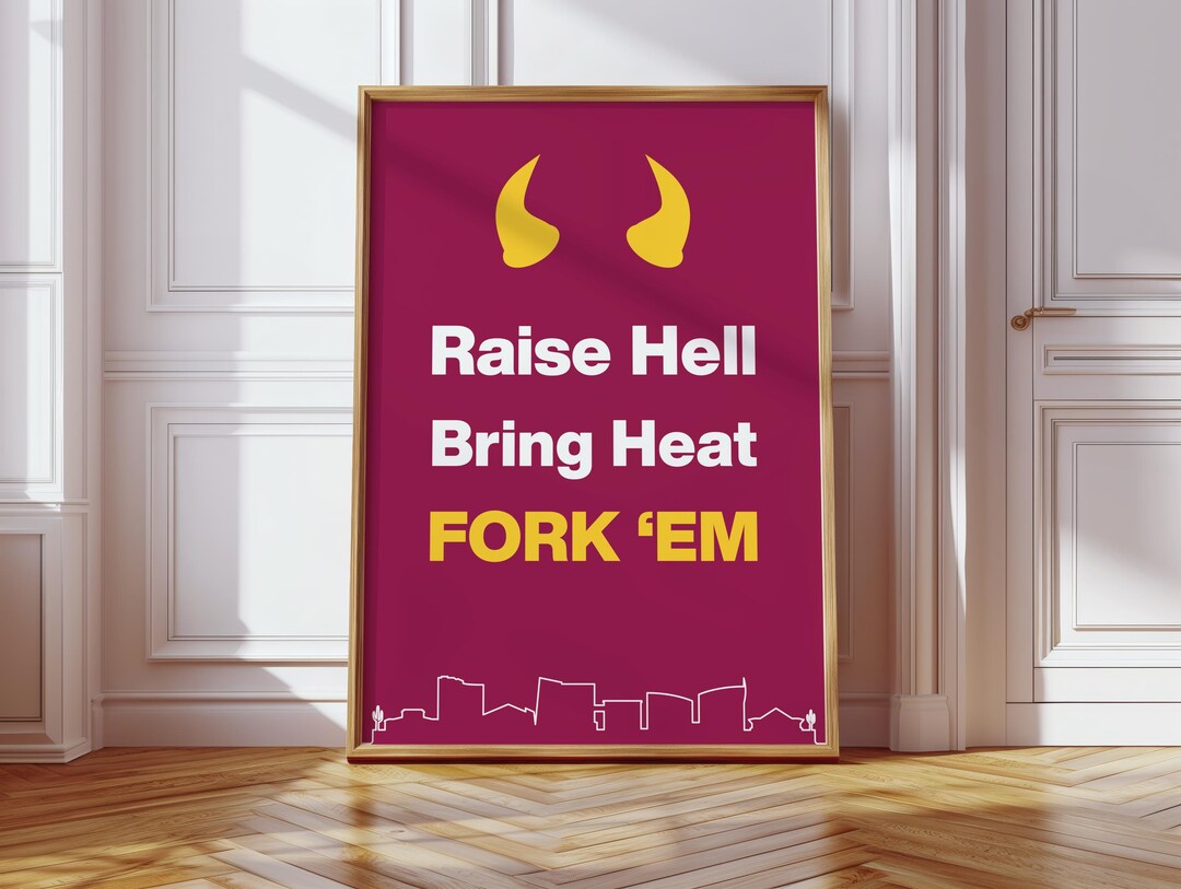 ASU Sun Devils Print: Fork 'em Wall Art (digital Download) - Etsy