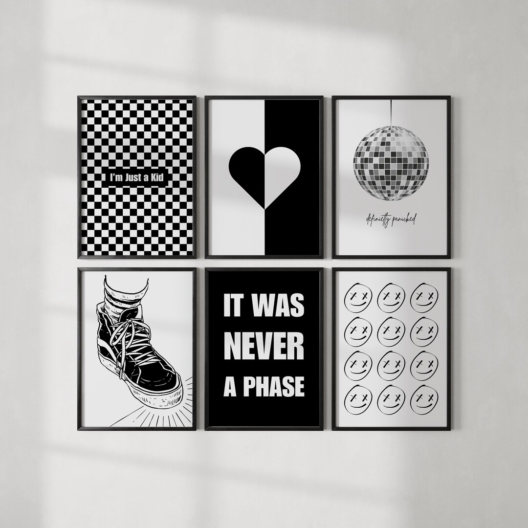 6-pack Emo Printable Wall Art - Alternative Music Posters for Elder Emo ...