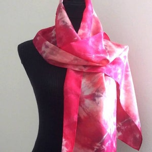 Red Tie-dye Silk Scarf, Red Silk Scarf, Wearable Art, Tie-dye Scarf ...