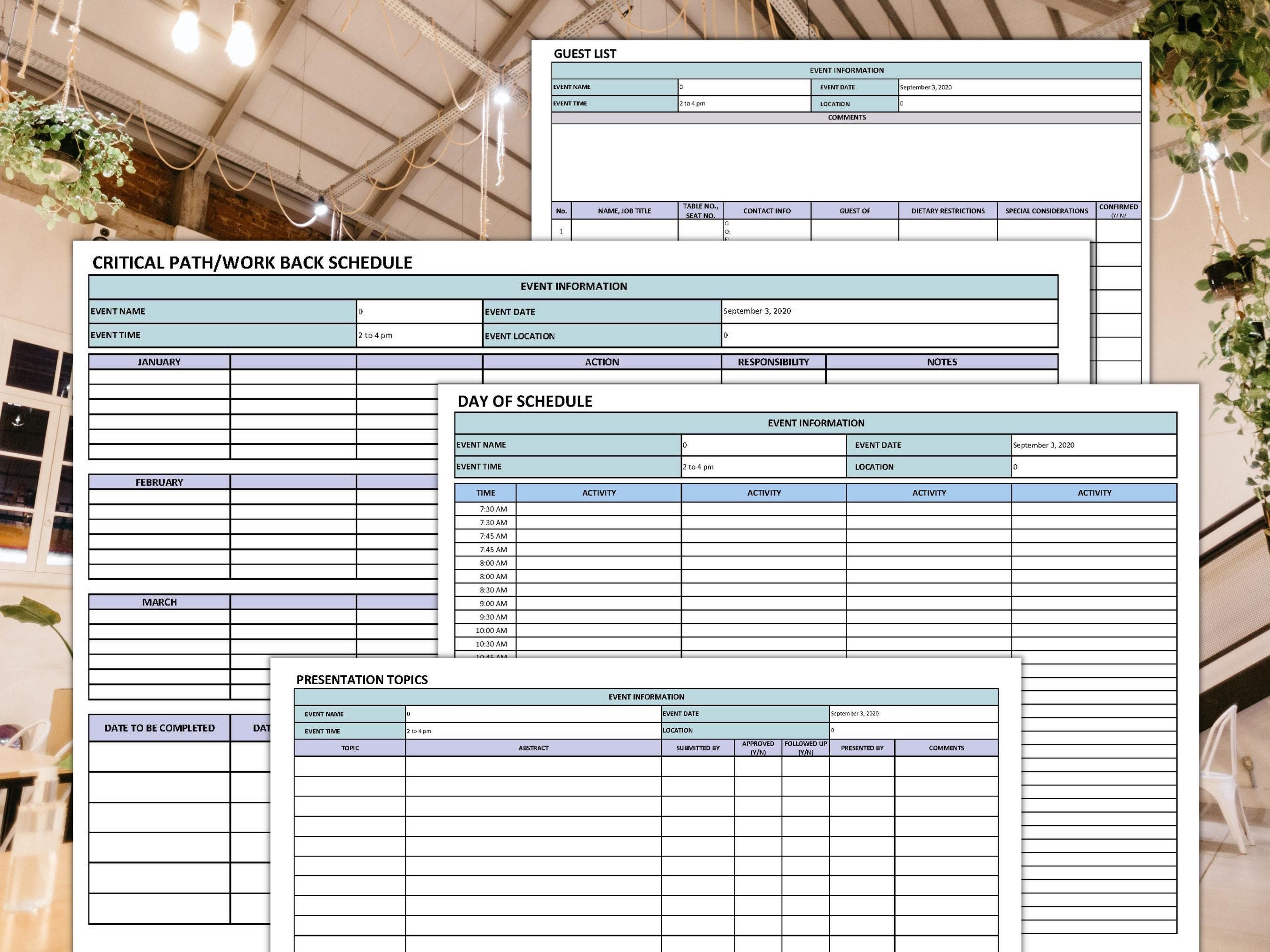 Ultimate Event Planning Template, Excel and Google Sheets - Etsy