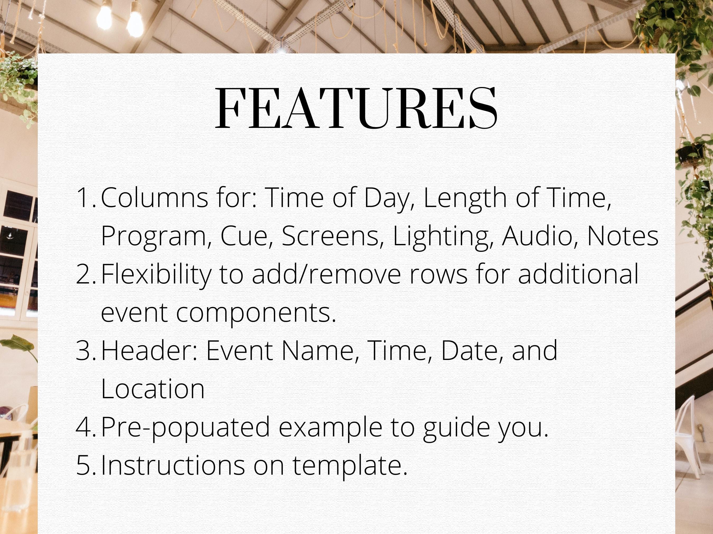 Run of Show Template Google Docs & Excel, Run of Show Event Scheduler ...
