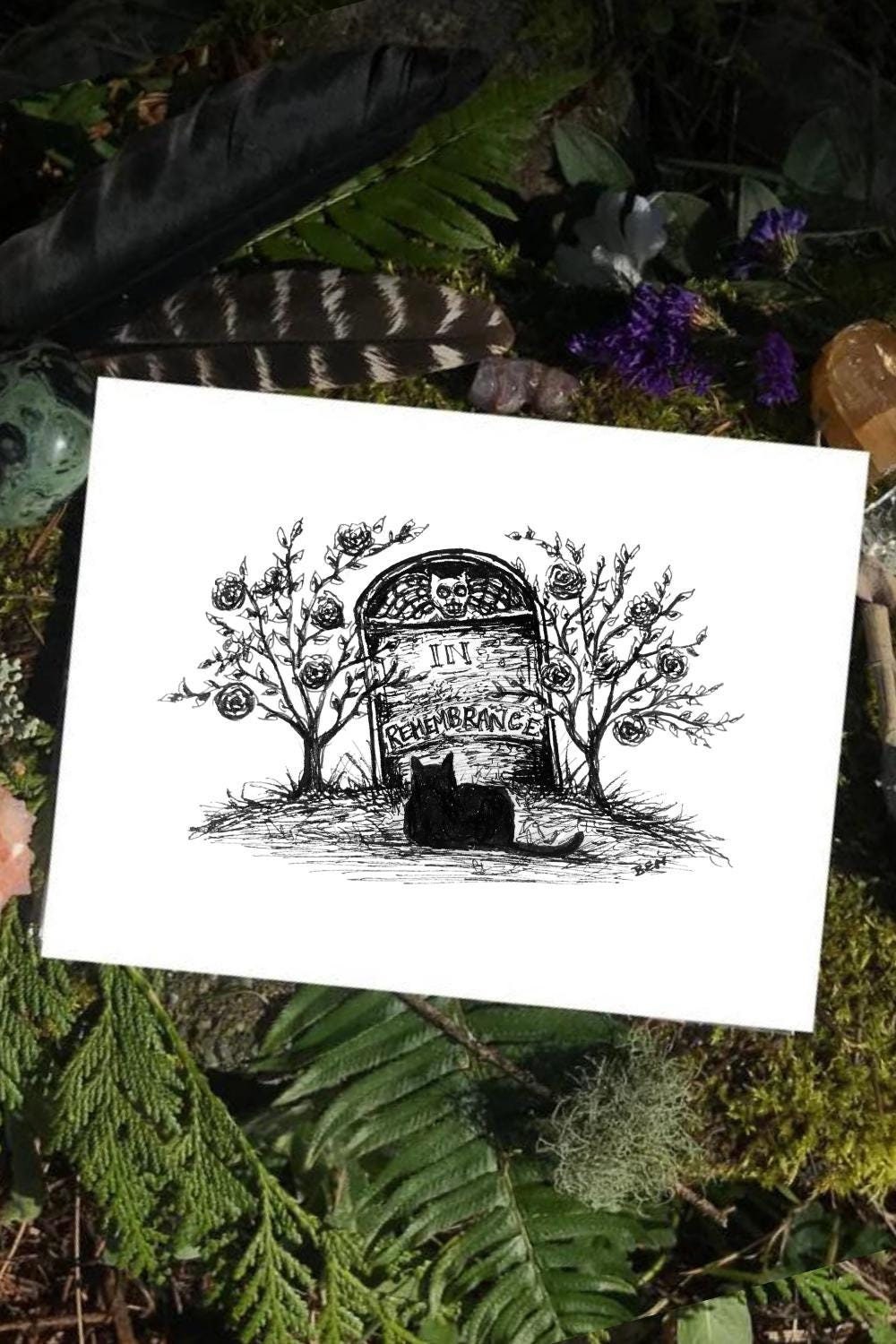 In Remembrance: Gothic Cemetery Art Print - Etsy