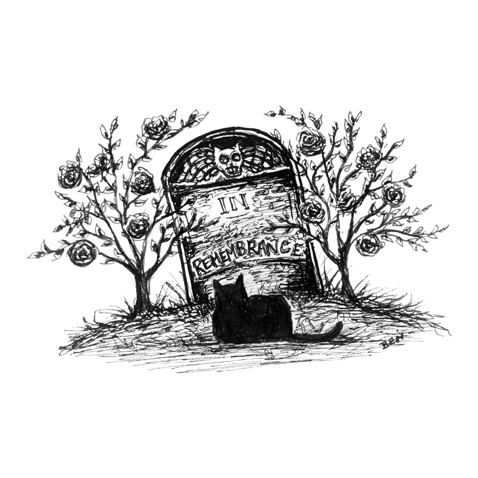In Remembrance: Gothic Cemetery Art Print - Etsy