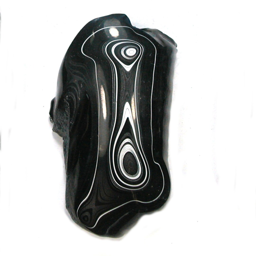 DVH Black Fordite Crown of Silver Sheen Polished Face Specimen 4837 - Etsy