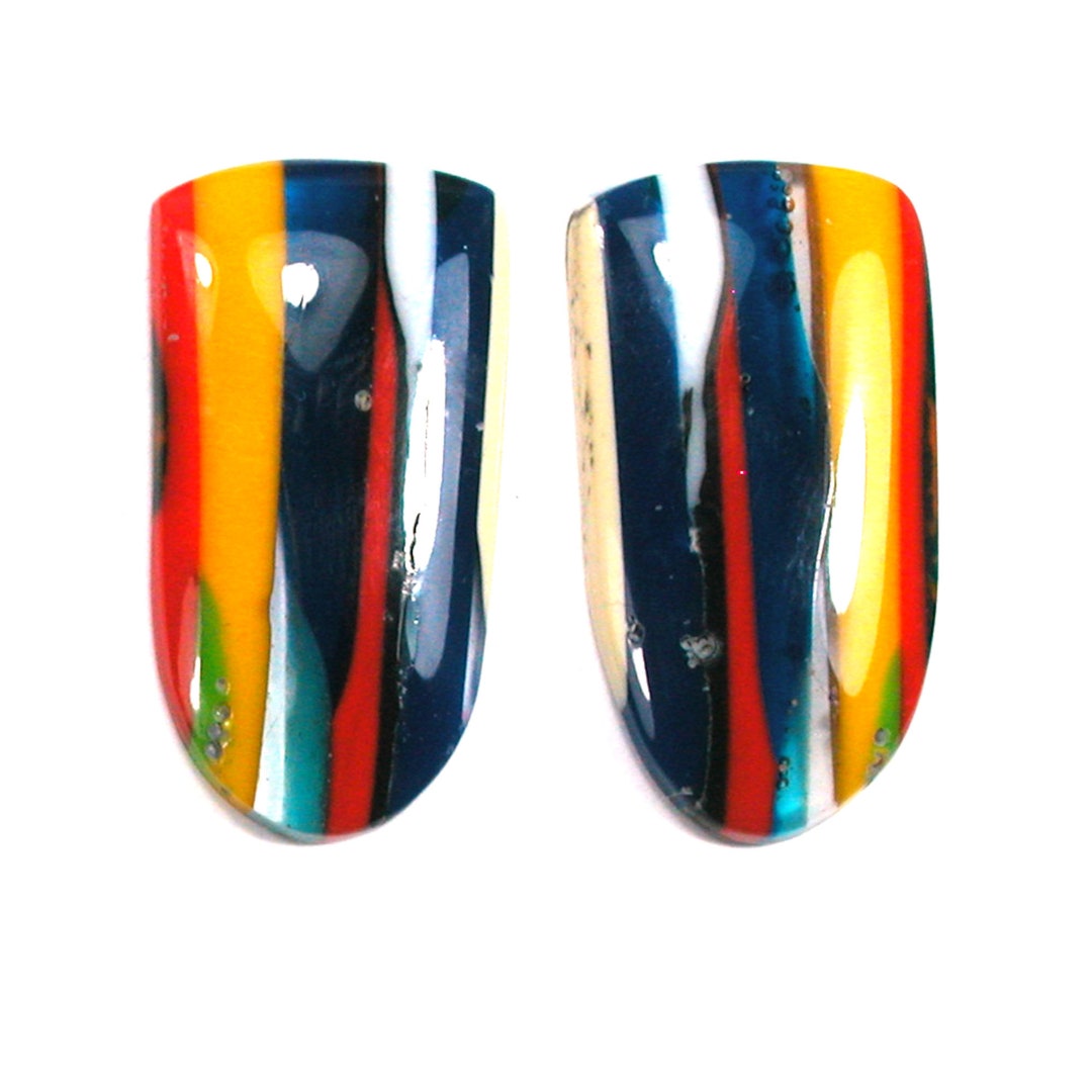 DVH Fordite Surfbrett Surfite Surfstein Harz Cabochon PAAR 35x18x5 4170 ...