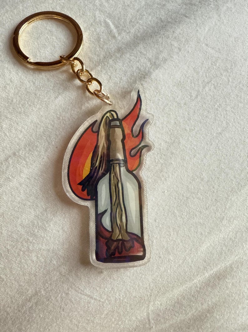 Molotov Cocktail Keychain – the Last of Us Inspired Holographic Flame ...