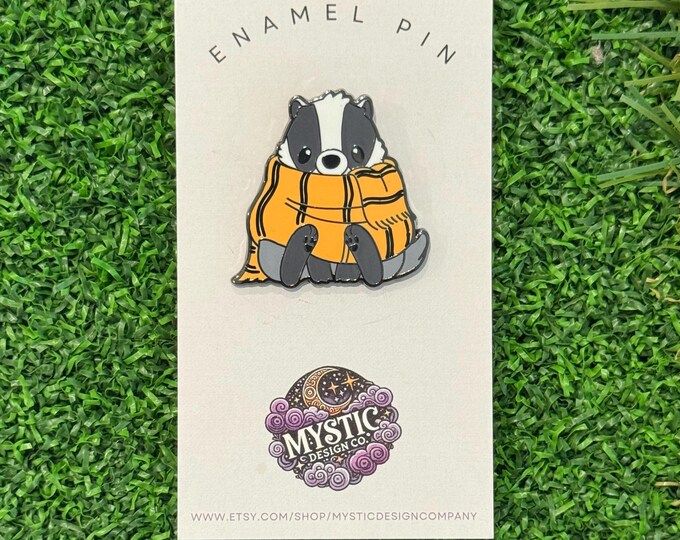 Wizard House - Badger Pin - Wizards Pin - Yellow Theme - Wizard School ...