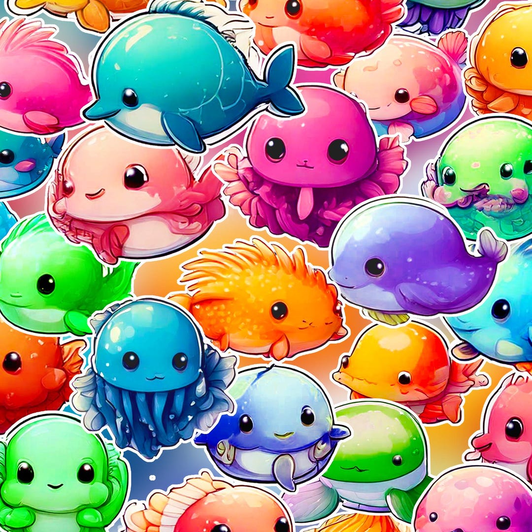 Cute Fish Stickers - 28 Stickers, on 4 Sticker Sheets - Etsy