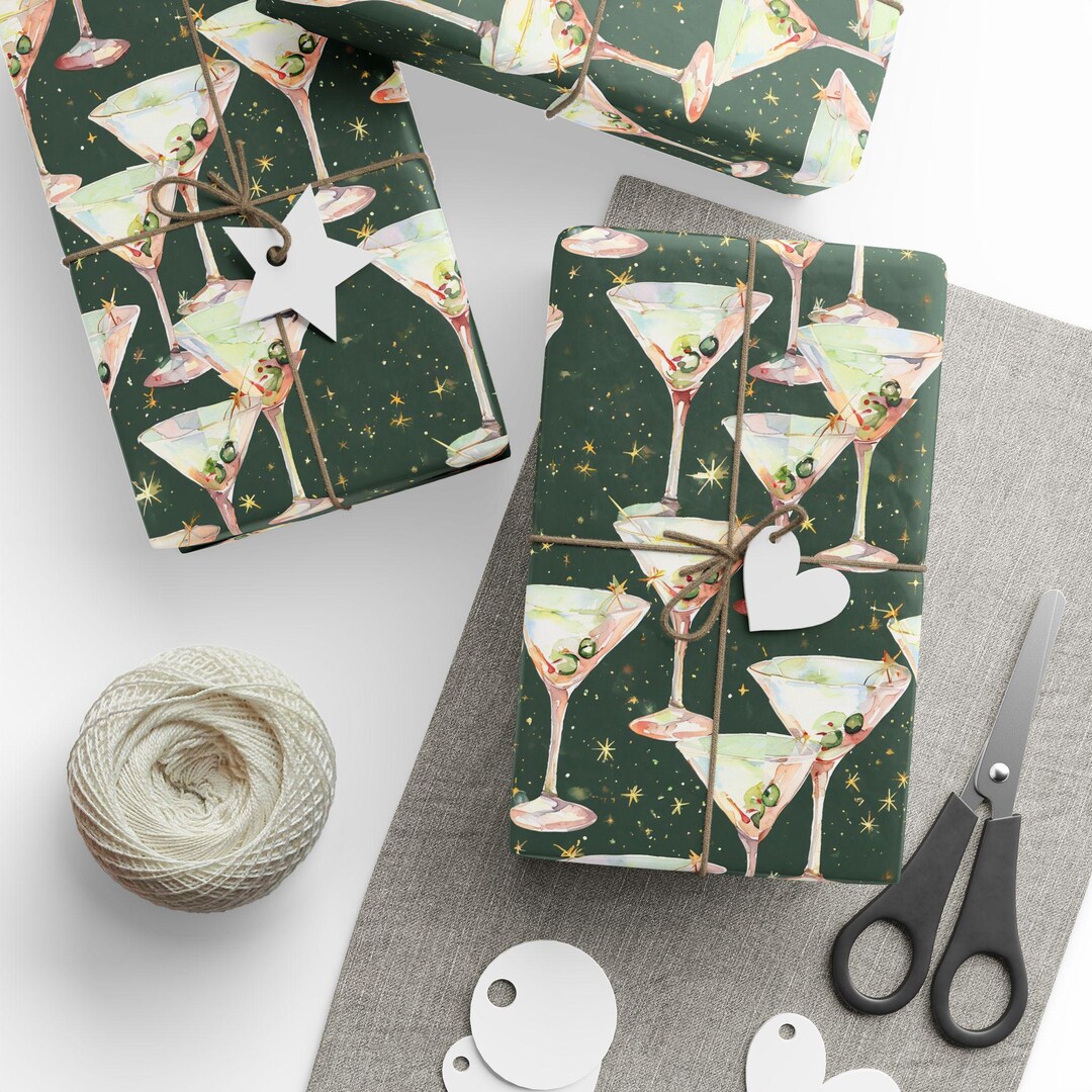 Martini Wrapping Paper - Etsy