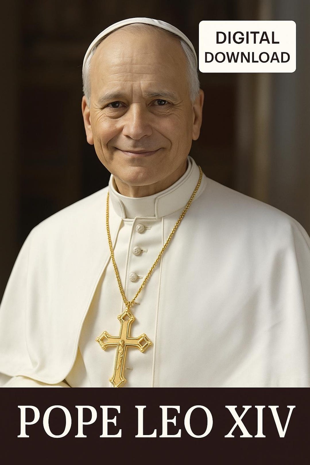 Pope Leo XIV Official Portrait, Digital Download Png, Jpg, Svg File ...