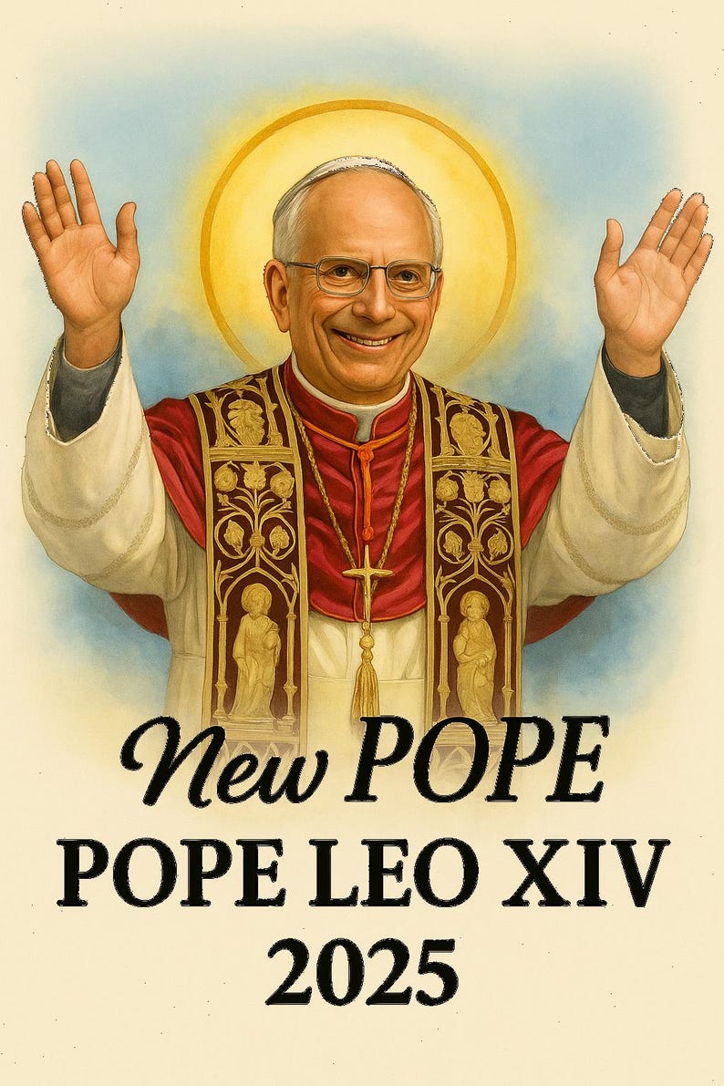 Pope Leo XIV Clipart: Catholic Church Art, PNG SVG (digital Download ...