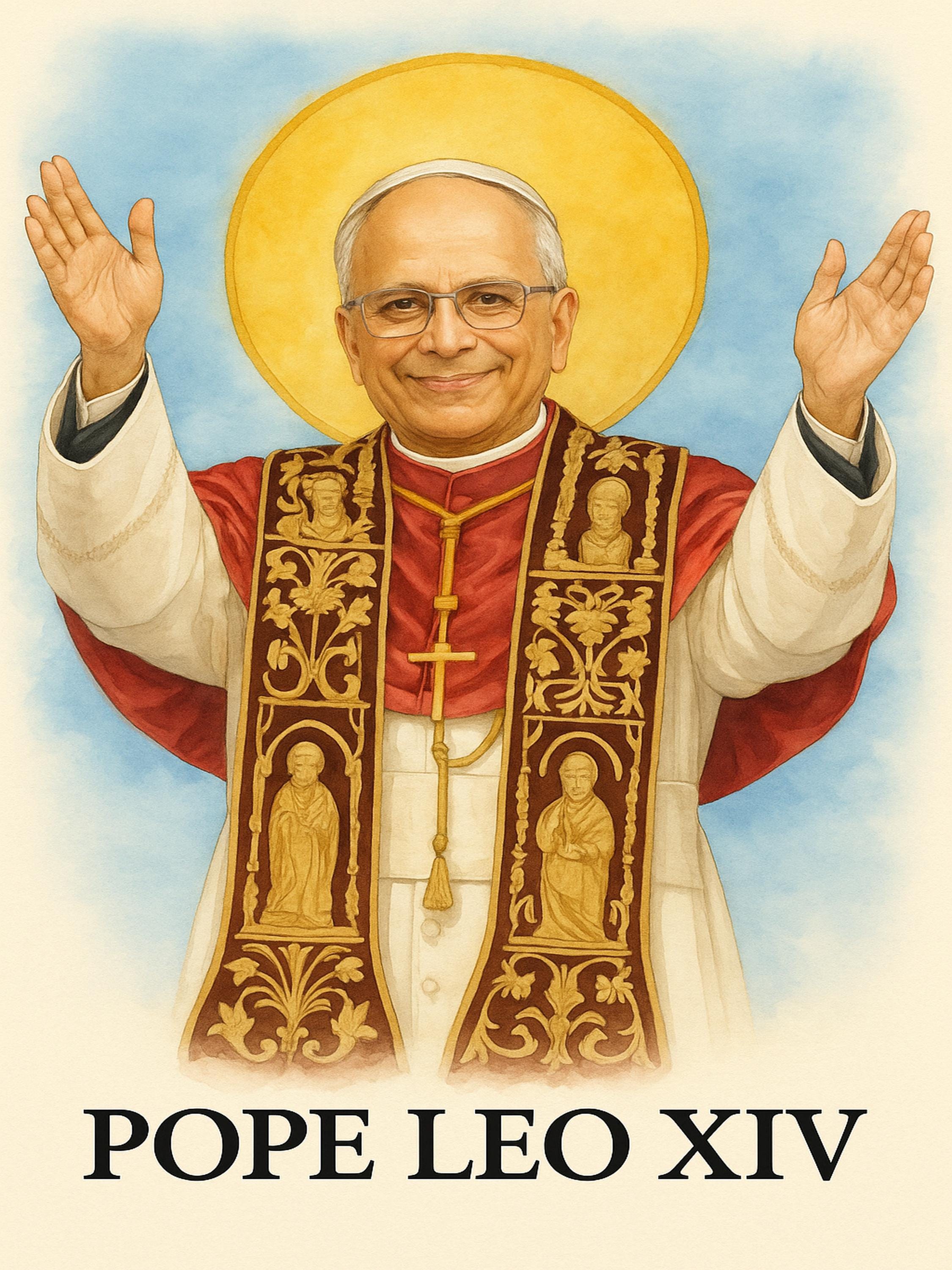 Pope Leo XIV Clipart: First American Pope, Catholic Art (PNG, SVG ...