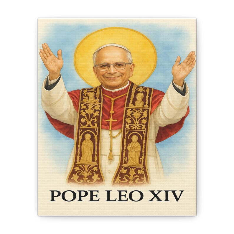 Canvas Wall Art, Pope Leo XIV, Religious Home Decor, Spiritual Gift ...