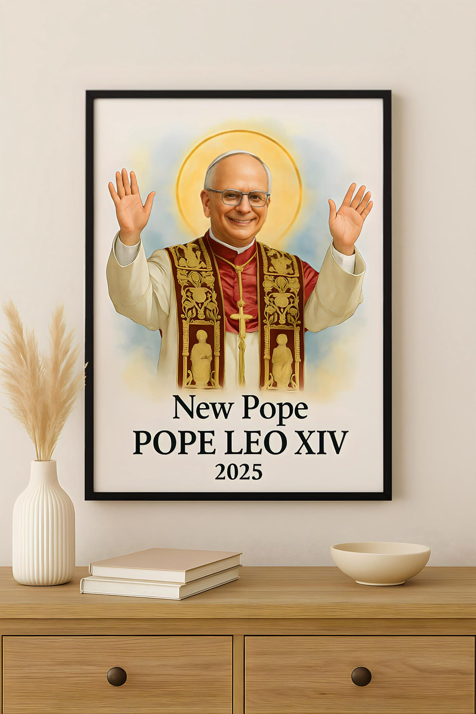 Pope Leo XIV Digital Portrait Download, Fantasy Catholic Art, Vatican ...
