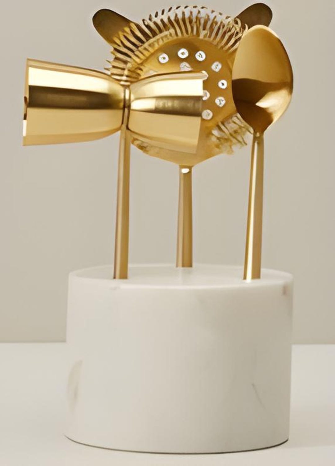 Marble Base Bar Tools Set: Gold Bartender Kit - Etsy