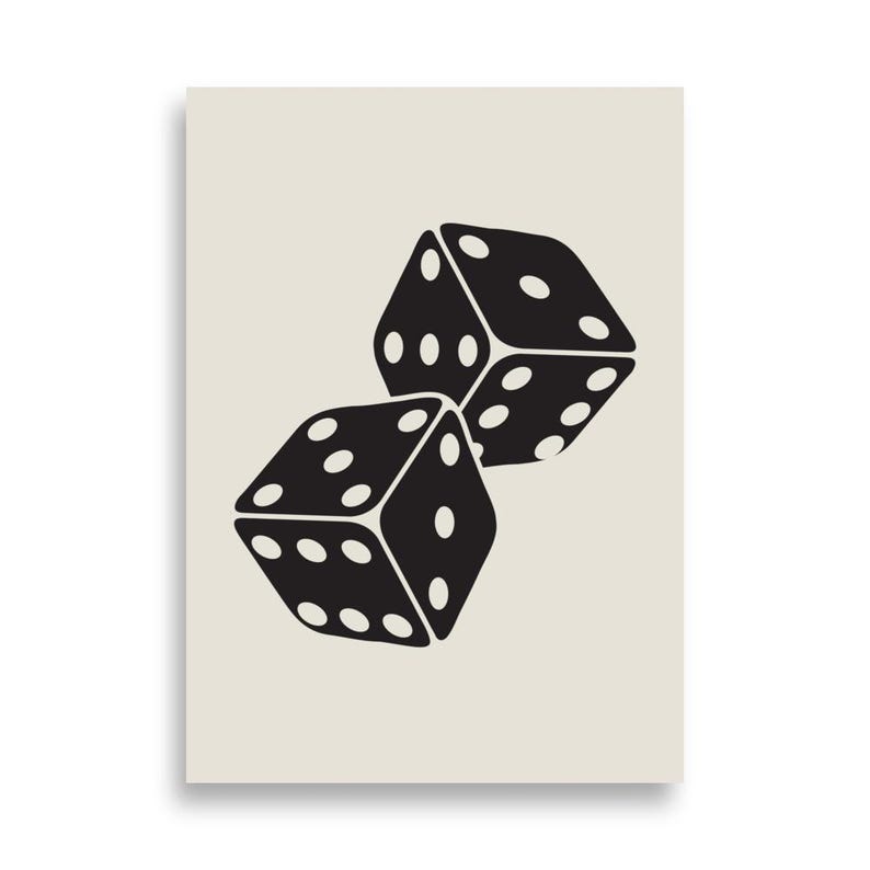 Minimalist Dice Wall Art | Modern Game Room Decor | Black and White ...