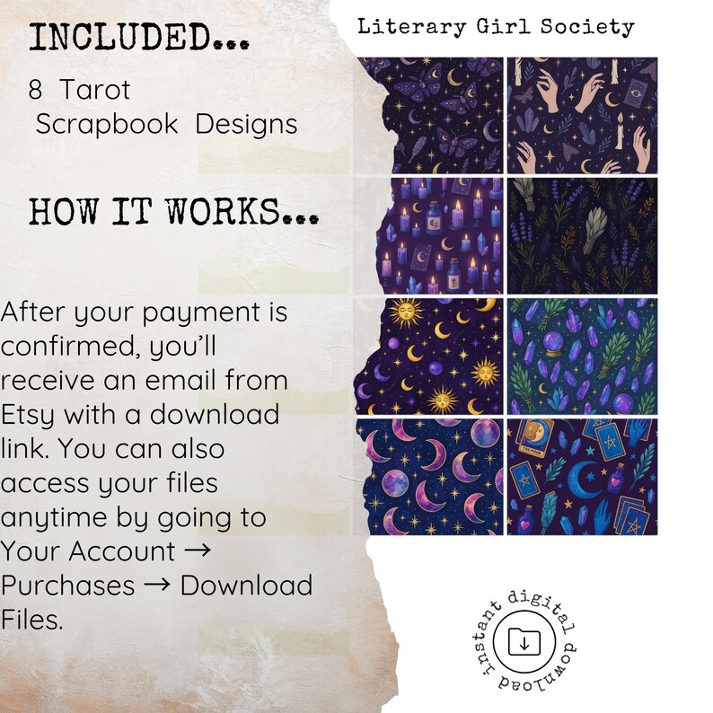 Witchy Digital Paper Pack, Starry Magic Backgrounds, Digital Download ...