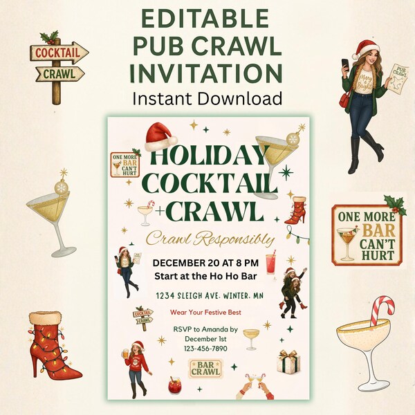 Christmas Pub Crawl - Etsy
