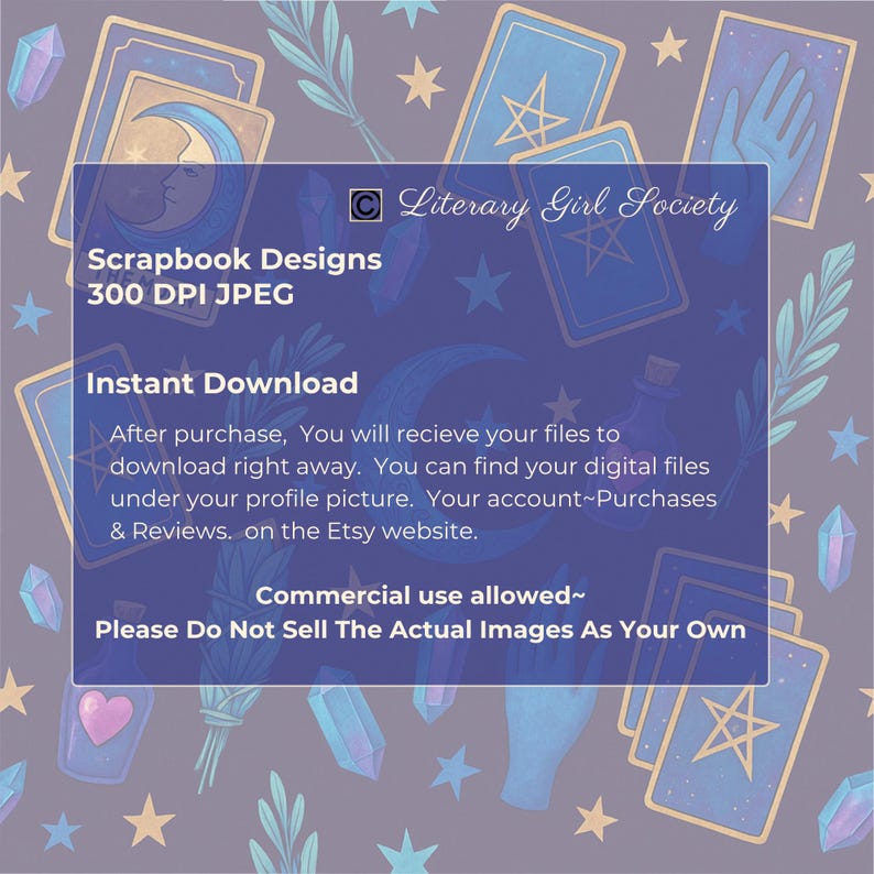 Witchy Digital Paper Pack, Starry Magic Backgrounds, Digital Download ...