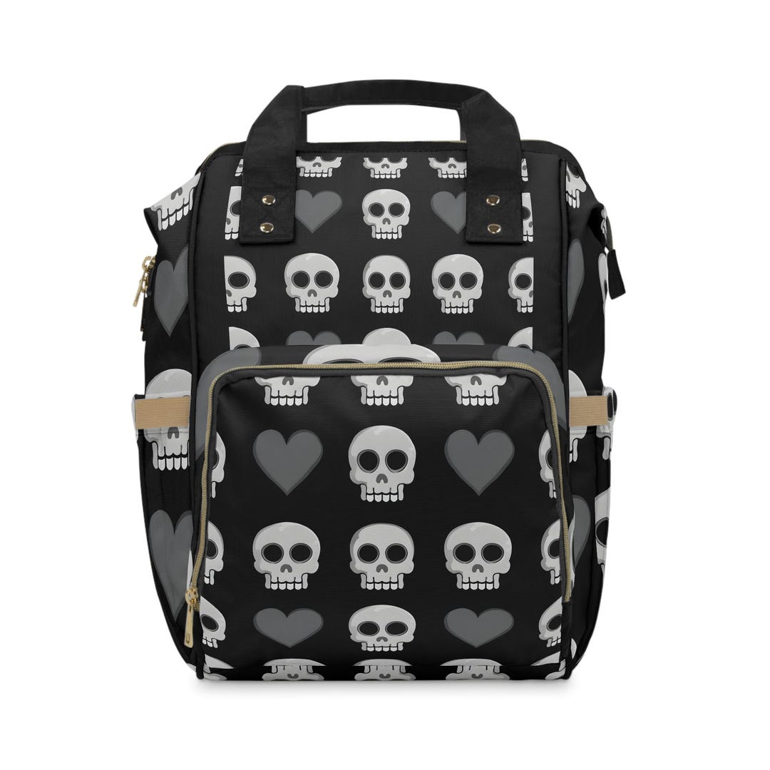 Skull Diaper Backpack, Stylish Baby Bag, Trendy Travel Bag, Gothic ...