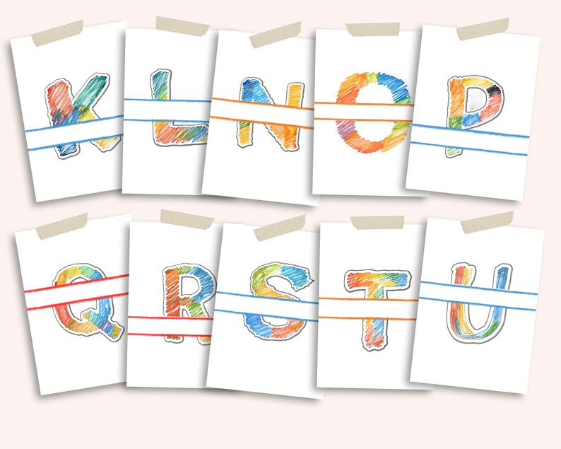 Pastel Rainbow Alphabet Letters | A–Z Printable Font Set | Kids Wall ...