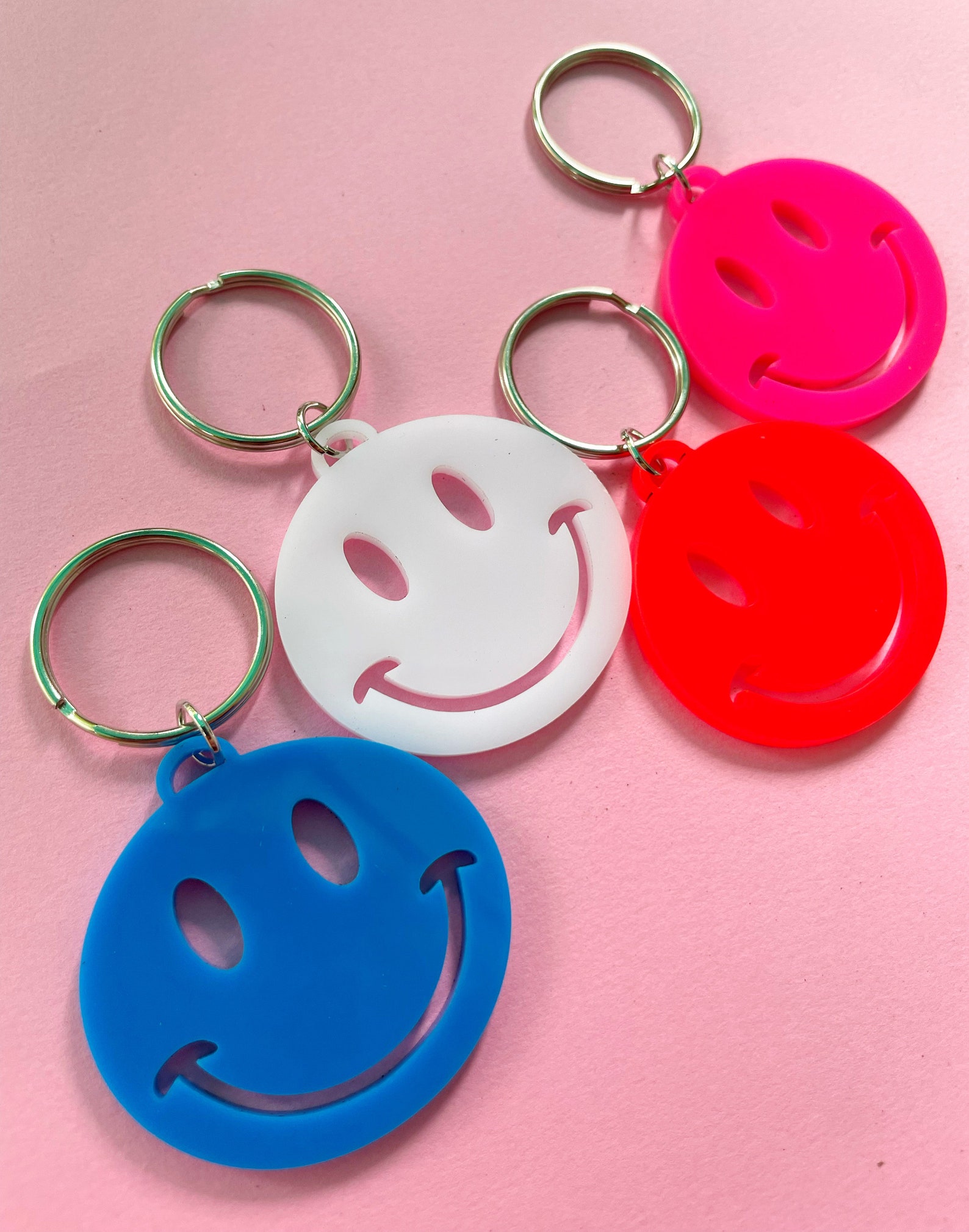 Smiley Face Keychains in Assorted Colors and Designs - Etsy