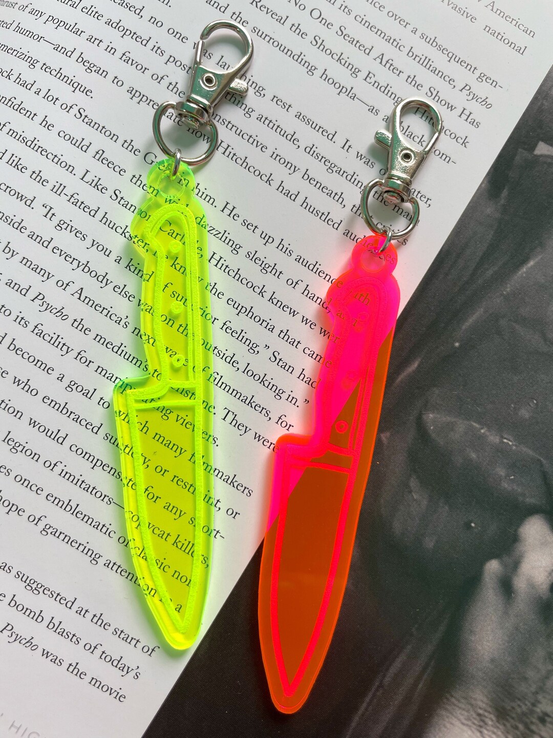 Neon Knife Keychain - Neon Pink or Neon Green Keychains - Etsy