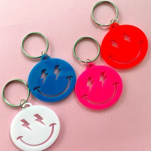Smiley Face Keychains in Assorted Colors and Designs - Etsy