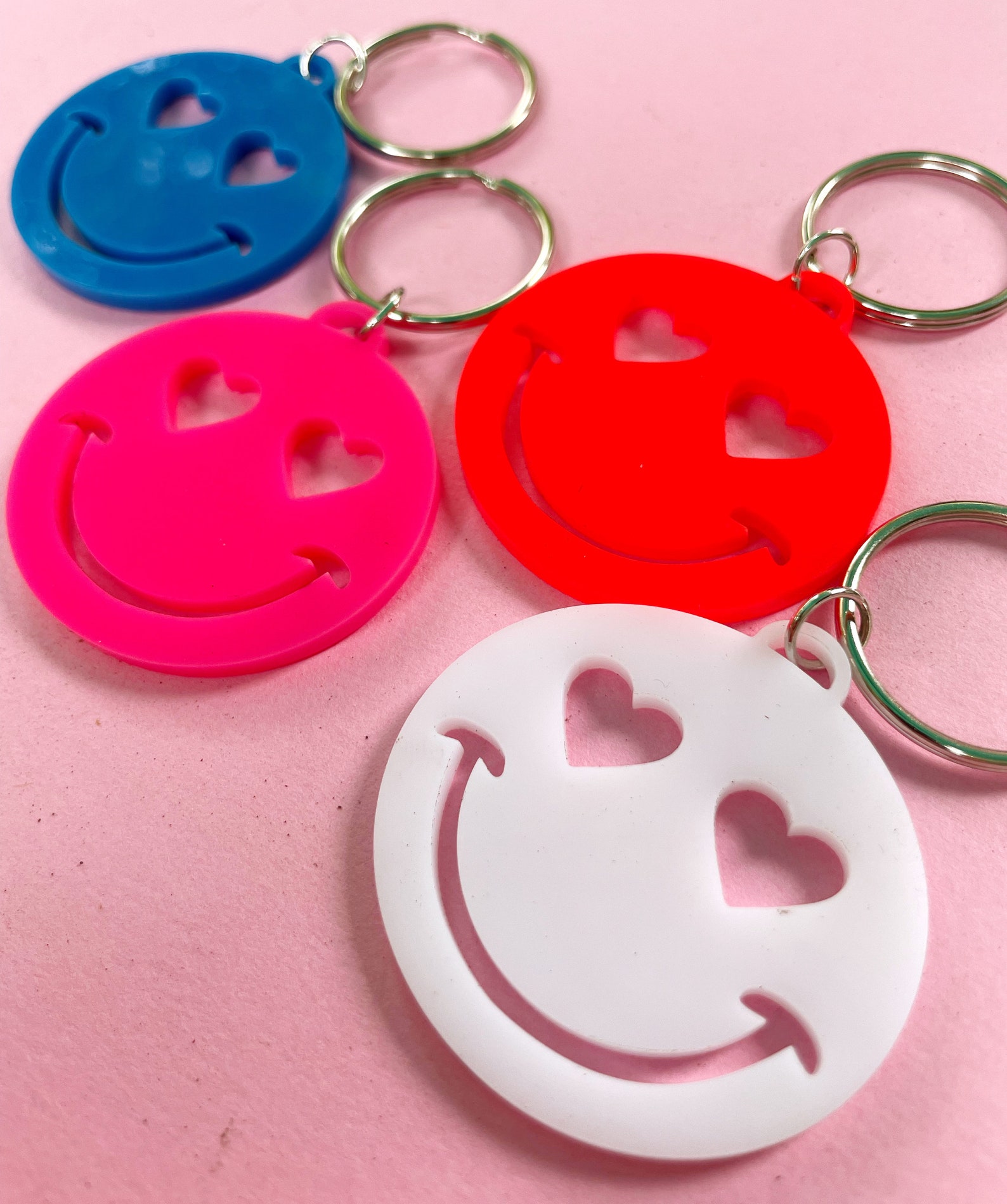Smiley Face Keychains in Assorted Colors and Designs - Etsy