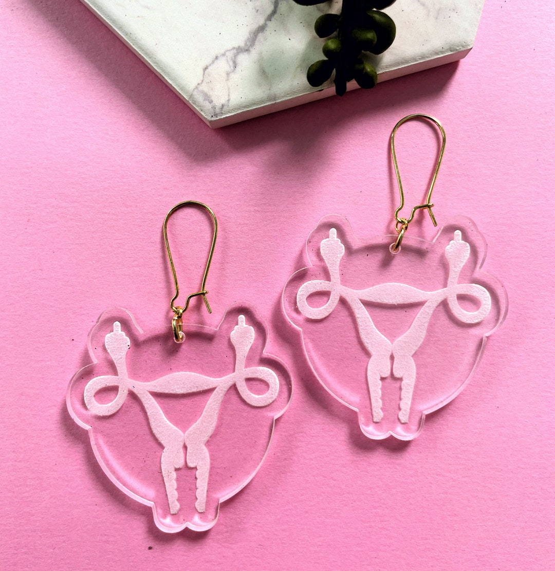 Angry Uterus - Bans off My Body Acrylic Earrings - Etsy