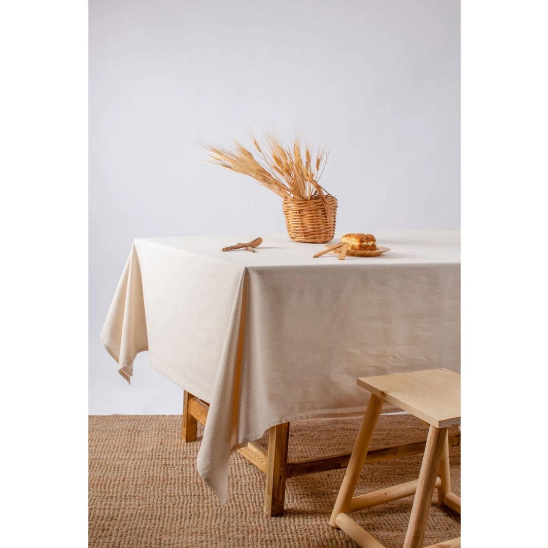 Custom Size Organic Raw Linen Tablecloth - Etsy