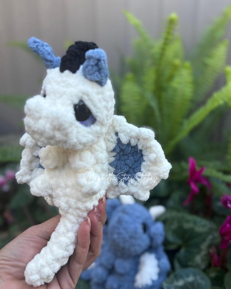 Pocket Puff Dragon Snugglers Crochet Pattern | Low Sew Plush Amigurumi ...