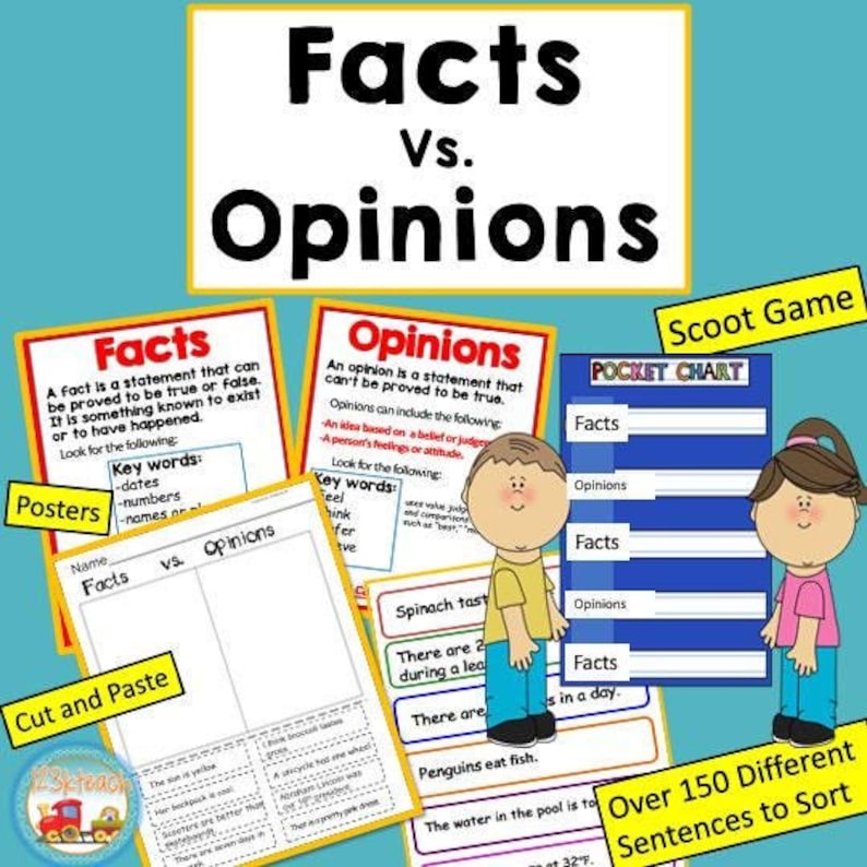 Facts Vs. Opinions, Cut and Paste, Worksheets, Scoot Game, Posters ...