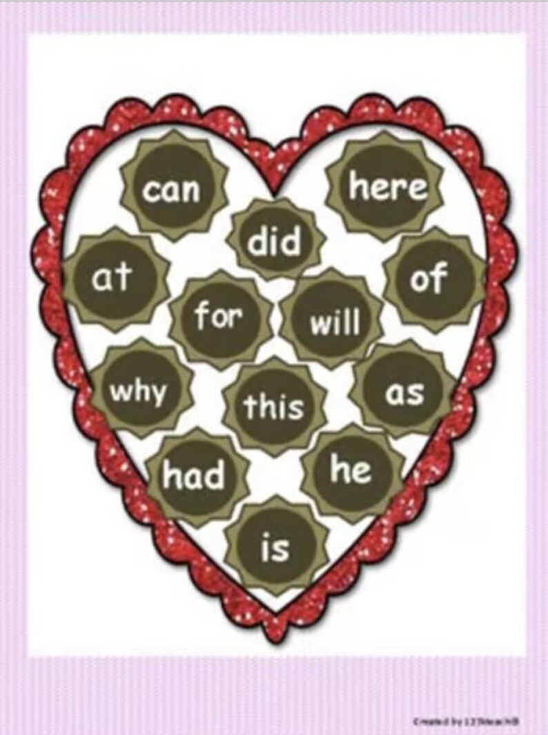 Valentine Sight Word Bingo: Engaging Literacy Activity With High ...
