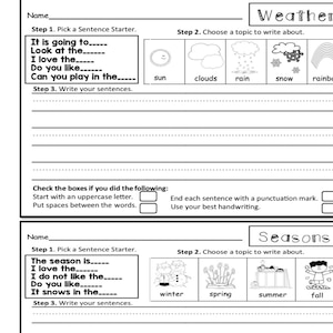 How to Write A Sentence, Sentence Building, Sentence Starters ...