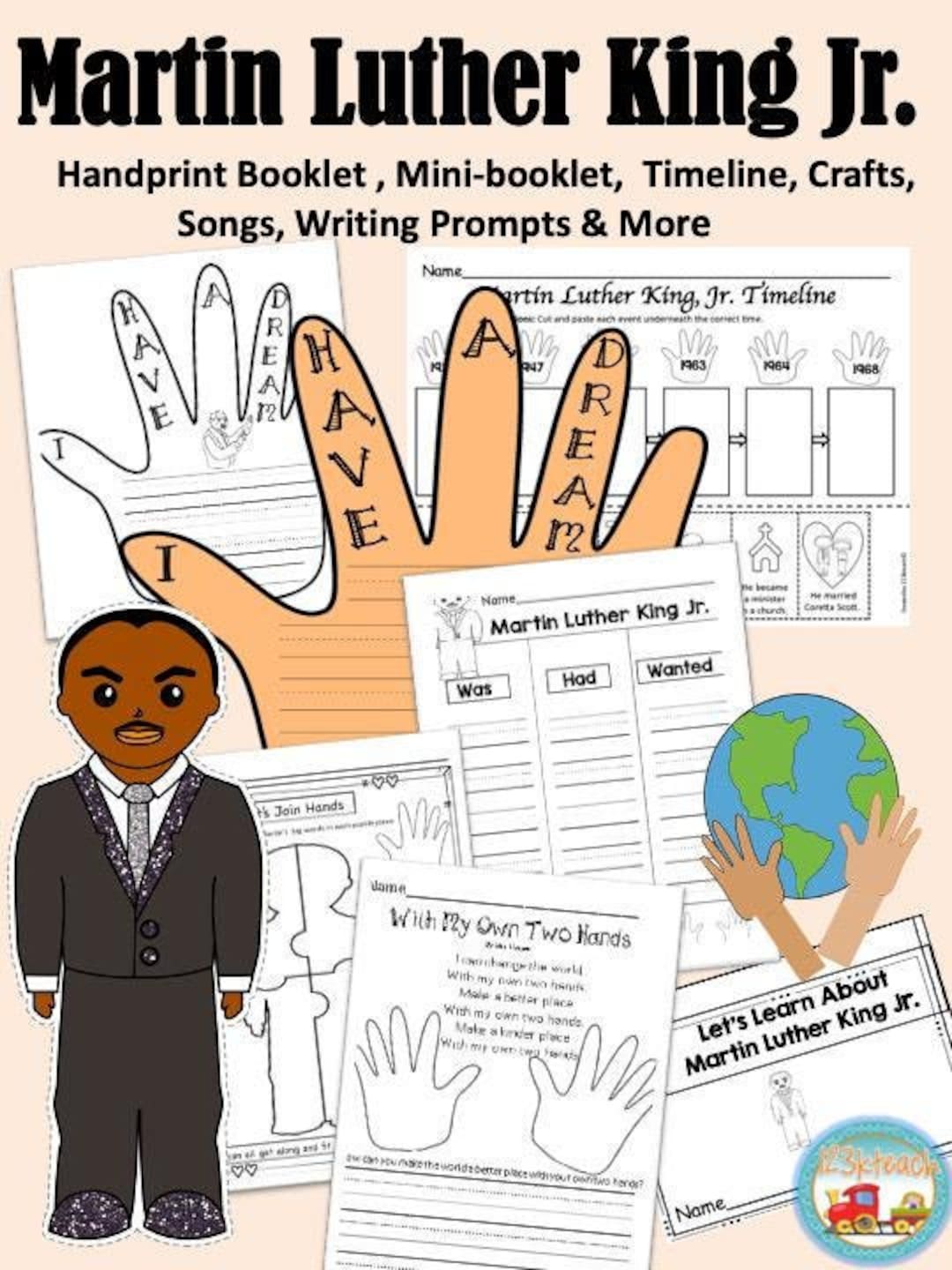 Martin Luther King Jr. Black History Month, Crafts, Timeline, Writing ...