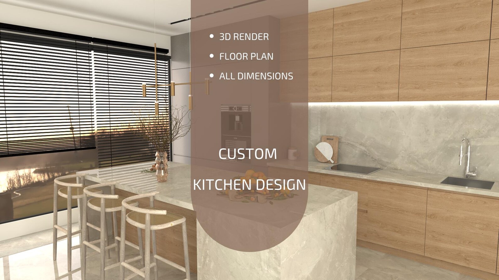 Custom Kitchen Design, Custom Rendering Services and Design, Realistic ...