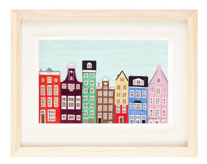 AMSTERDAM, NETHERLANDS - 11 X 17 Dutch Buildings and Houses ...