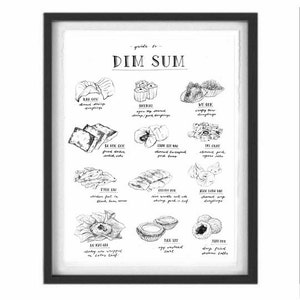 Dim Sum Lovers Gift, Chinese Dim Sum Guide Illustration, Chinese Food ...
