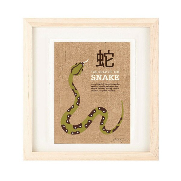Year of the Snake Poster Size Archival Print Zodiac Year: 2013 - Etsy