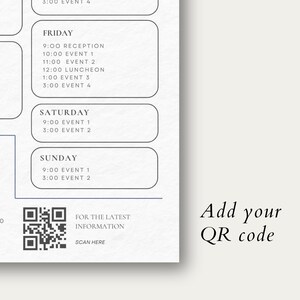 Minimalist Event Schedule Template: Canva Conference Agenda (QR Code ...