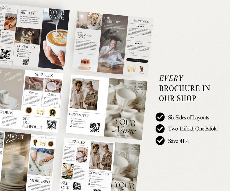 Canva Brochure Templates: Bifold & Trifold Business Pamphlets With QR ...