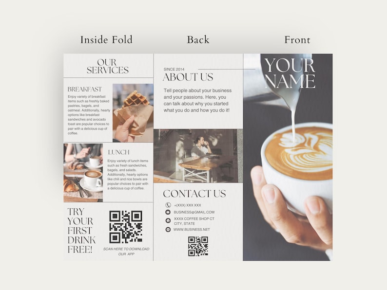 Trifold Brochure Template | Printable Canva Design | Modern Minimalist ...