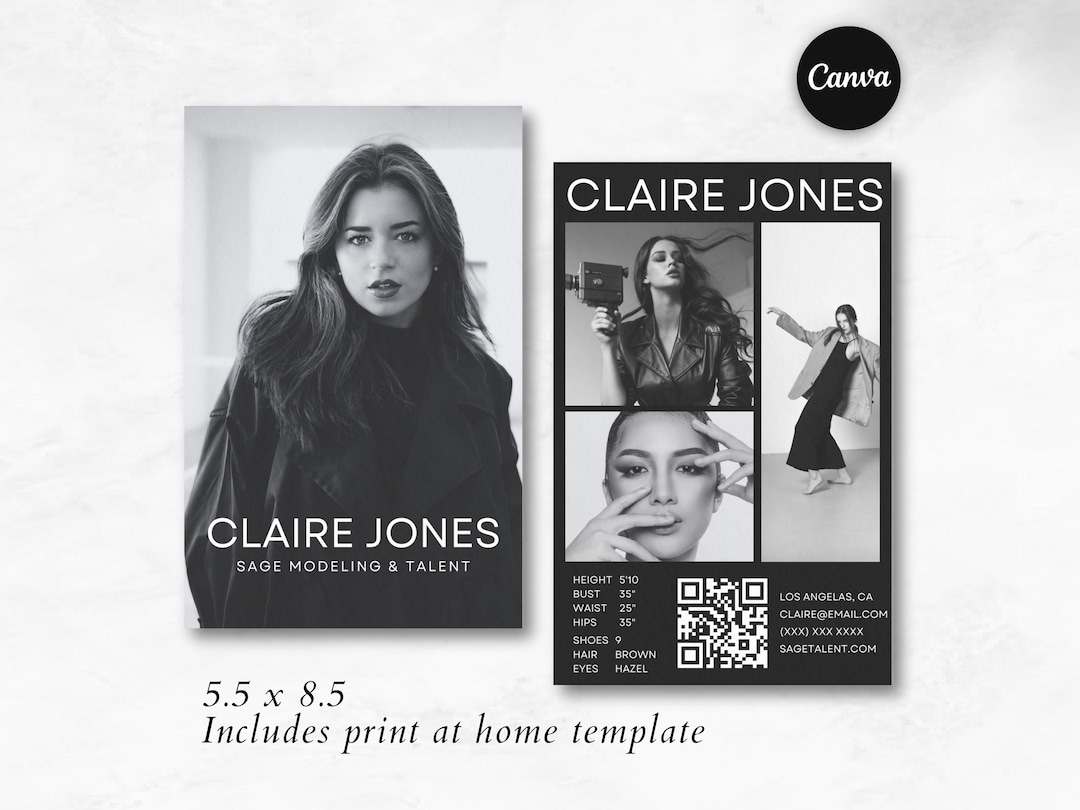 Modeling Composite Card Template With QR Code | Professional Canva Zed ...